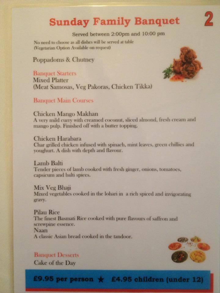 Menu at Jaipur Indian restaurant and takeaway Colne, Colne