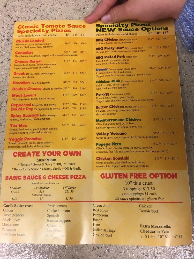 Menu at Fairmont Pizza & Icecream Parlor pizzeria, Fairmont Hot Springs