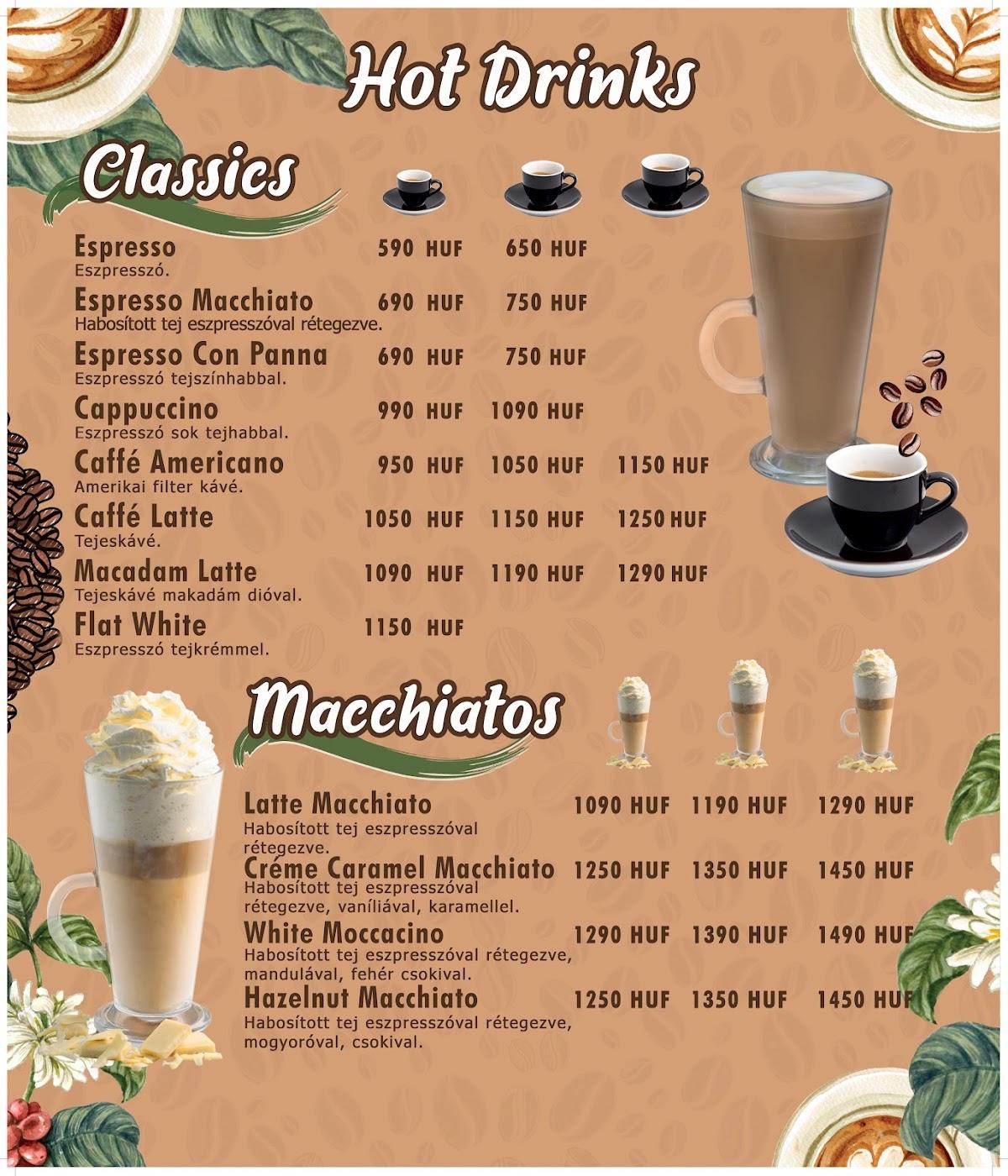 Menu at California Coffee Company pub & bar, Polgár