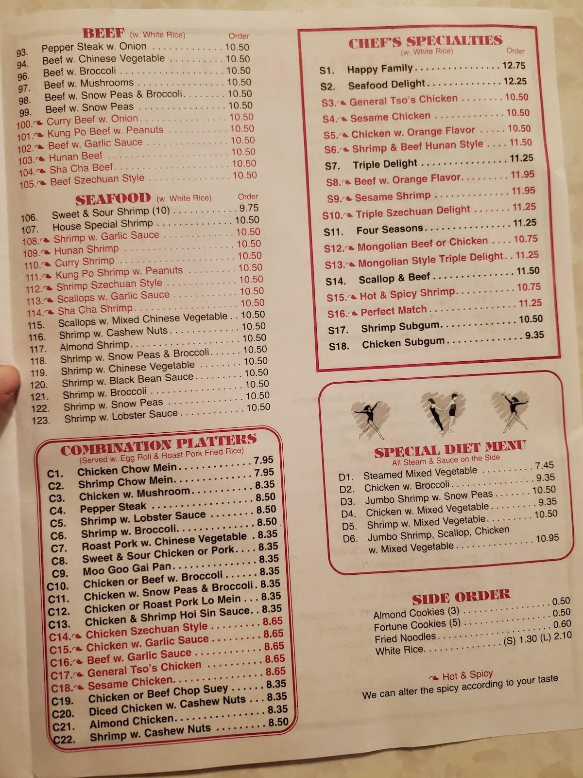 Menu at China Town Kitchen restaurant, Slinger