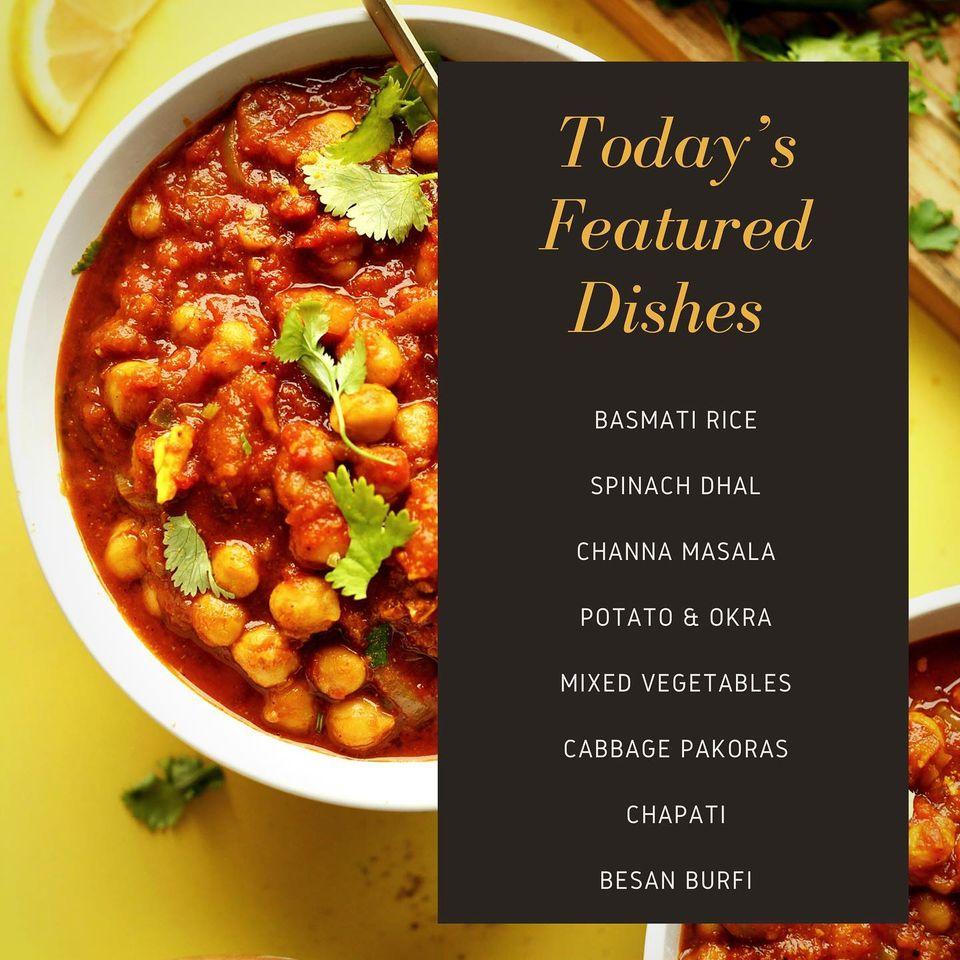 Menu at Govinda's restaurant, Toronto