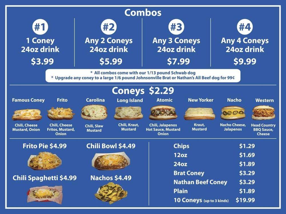 Menu at Jakes Coney Island restaurant, Edmond
