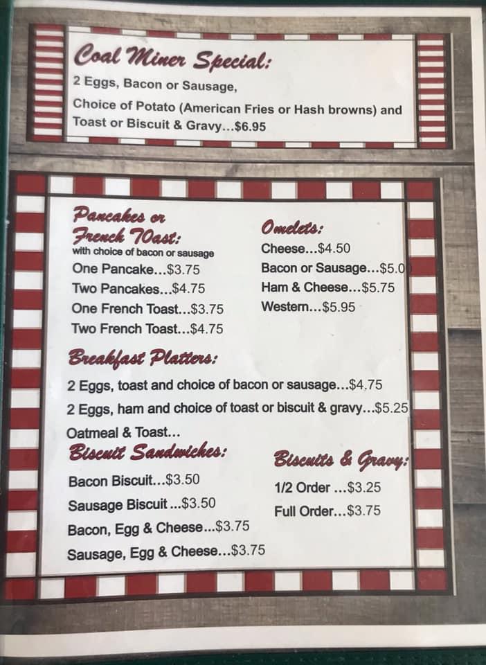 Menu at Kellys Kitchen cafe, Galatia