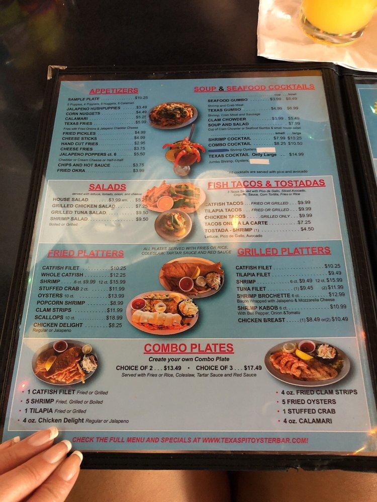 Menu at Texas Pit Oyster Bar, Inc., Fort Worth
