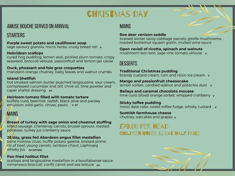 Menu at The Boatshed Restaurant, Stornoway, Cromwell St