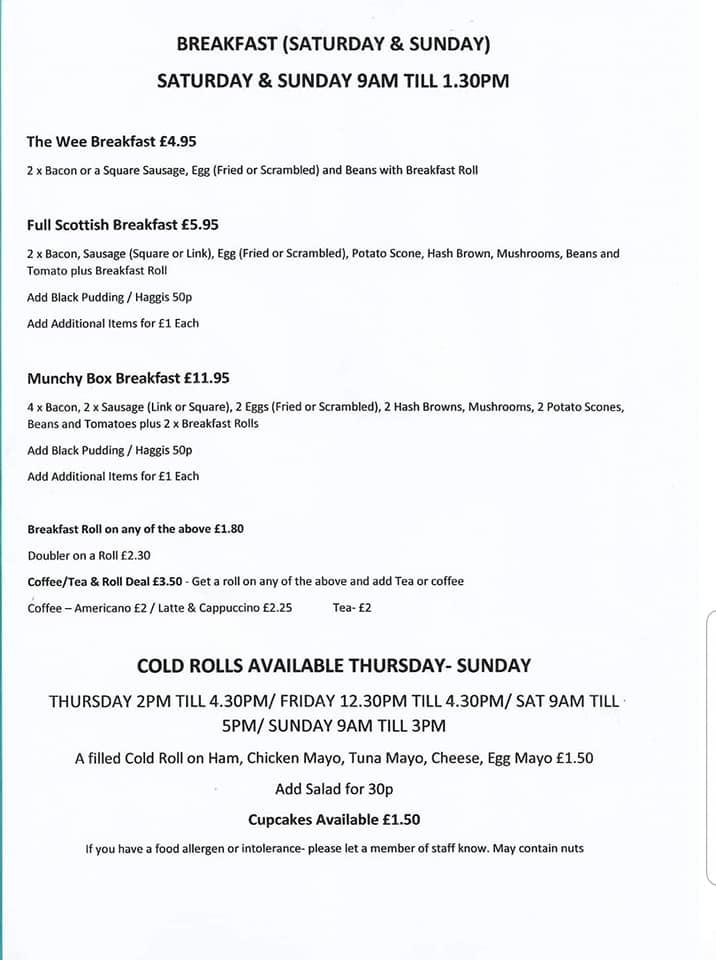 Menu at The Village Inn & Caterers and Ale House pub & bar, Dunblane