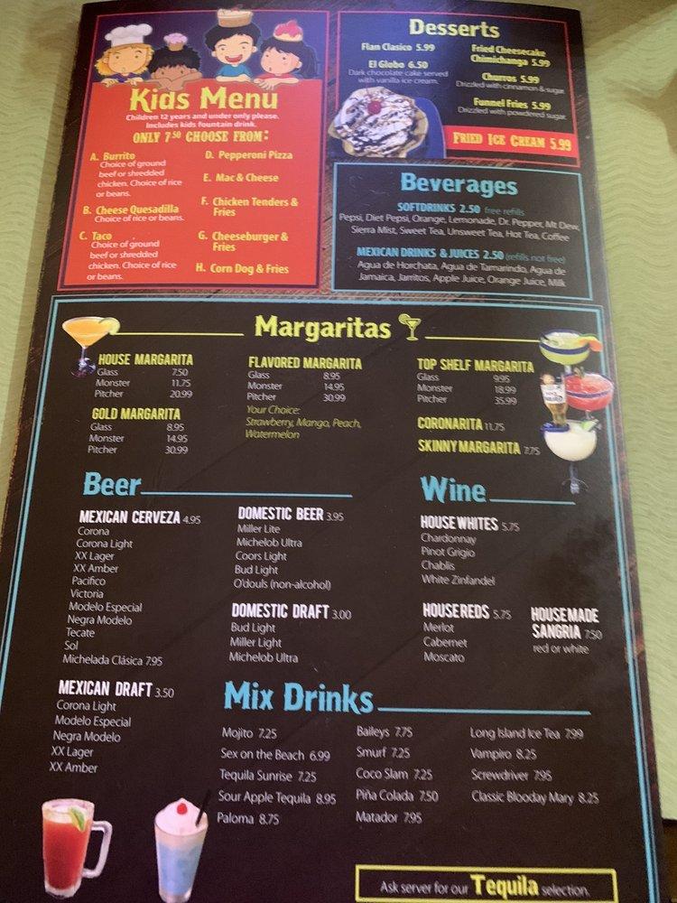 Menu at Habaneros Mexican Grill restaurant, Inverness