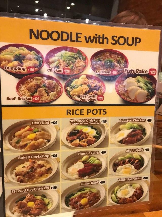 Menu at Master Po restaurant, Cebu City, Unit 9 Plaza Nouvlle
