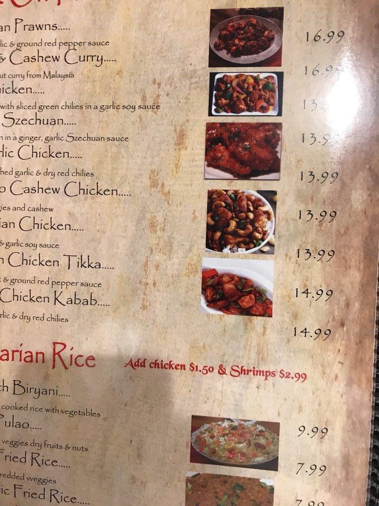 Menu at Nanking Indo Chinese Restaurant, Artesia