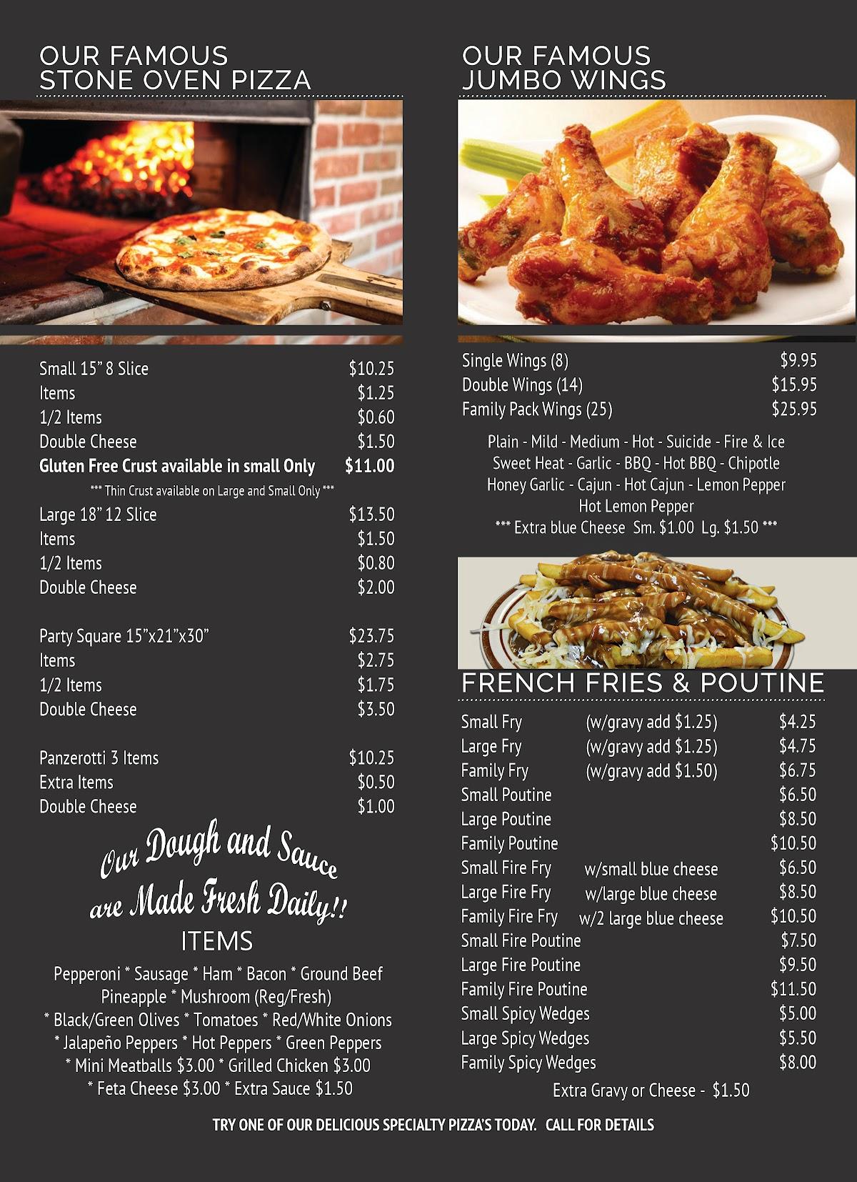 Menu at Village Pizza & Wings restaurant, Ohsweken