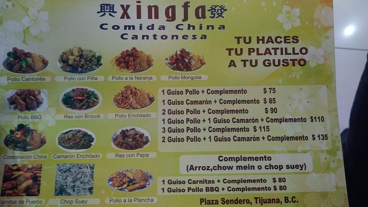 Menu at Xingfa Comida China Cantonesa, Plaza Sendero. restaurant, Tijuana