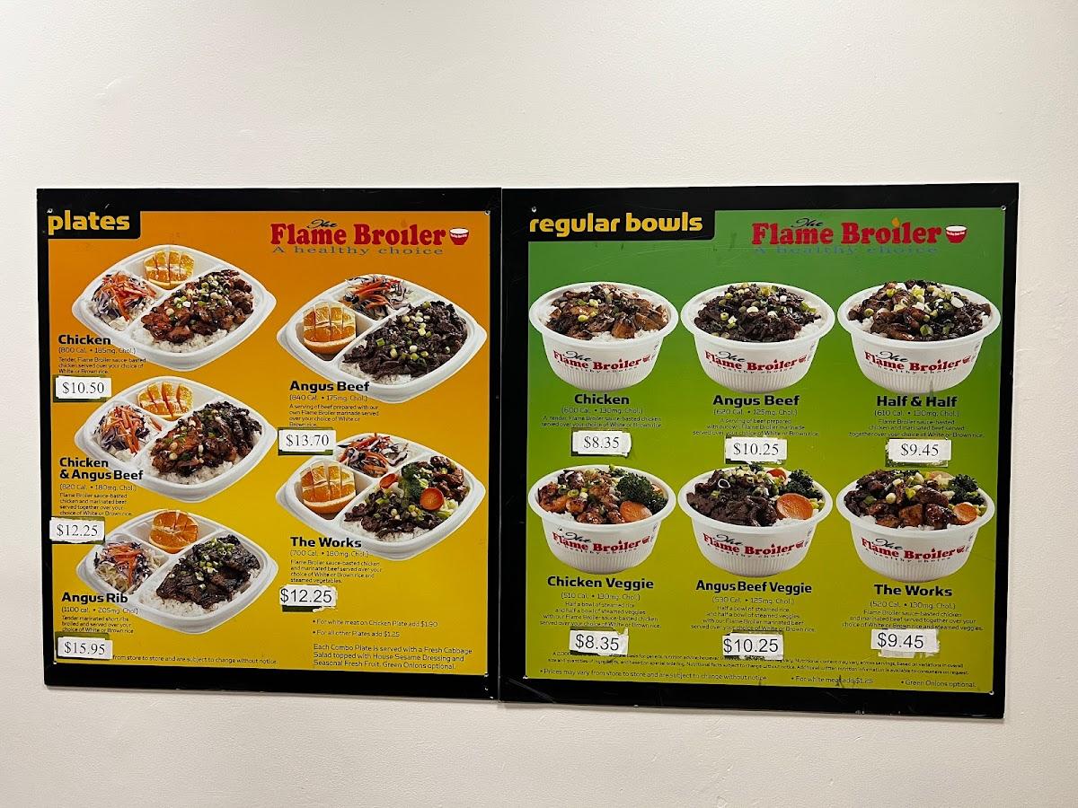 Carta de comida rápida Flame Broiler, Flagstaff