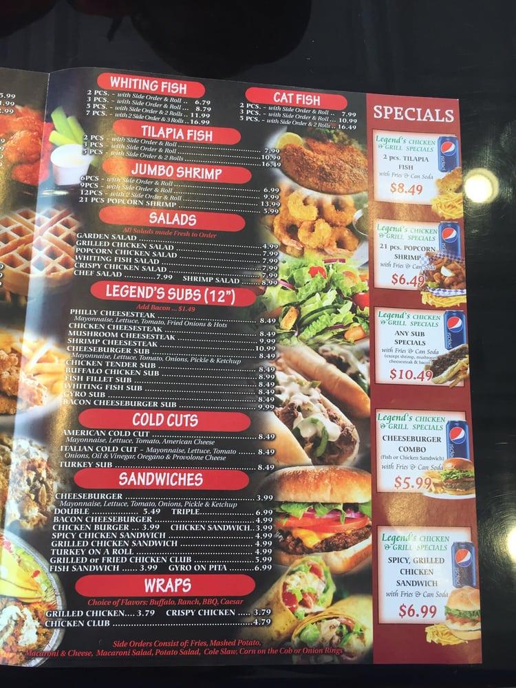 Menu at Legends Chicken & Grill restaurant, Hyattsville