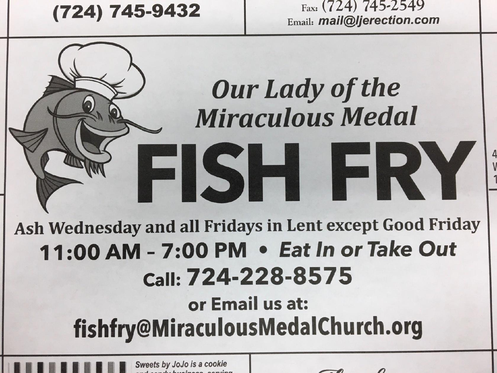 Our Lady of the Miraculous Medal Fish Fry, Meadowlands - Restaurant ...