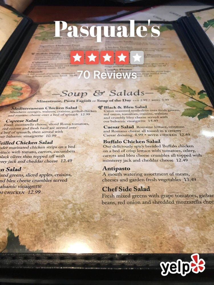 Menu at Pasquale's Italian Restaurant West Seneca, Buffalo, Seneca St