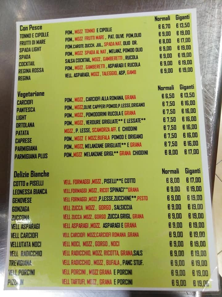 Menu da Pizza & Burger alle Lame pizzeria, Verolavecchia