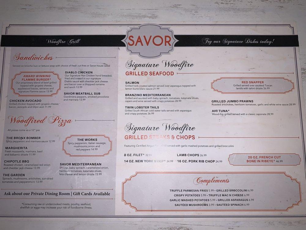 Menu at Savor Restaurant, Carmel, 211 W Main St Suite 102