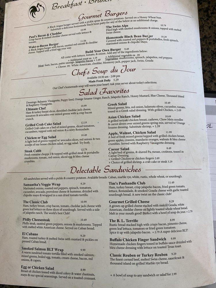Menu at The Egg Cafe & Eatery, Tallahassee, Austin Davis Ave