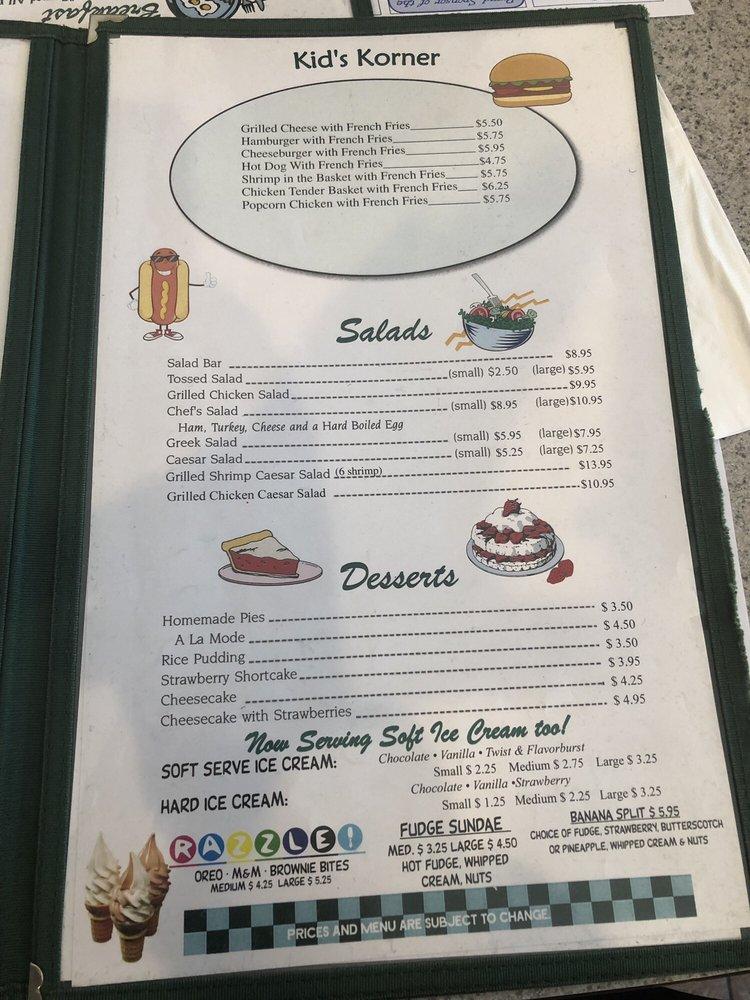 Menu at Circle E Diner pizzeria, Hancock