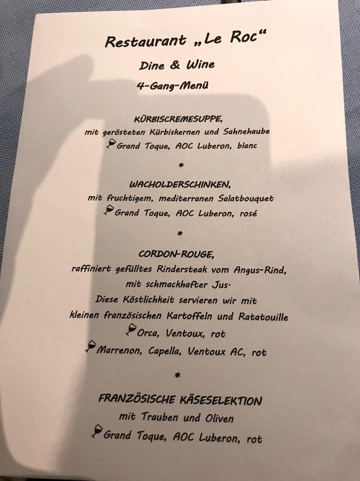Speisekarte von Restaurant Le Roc Mediterrane Küche, Mutlangen