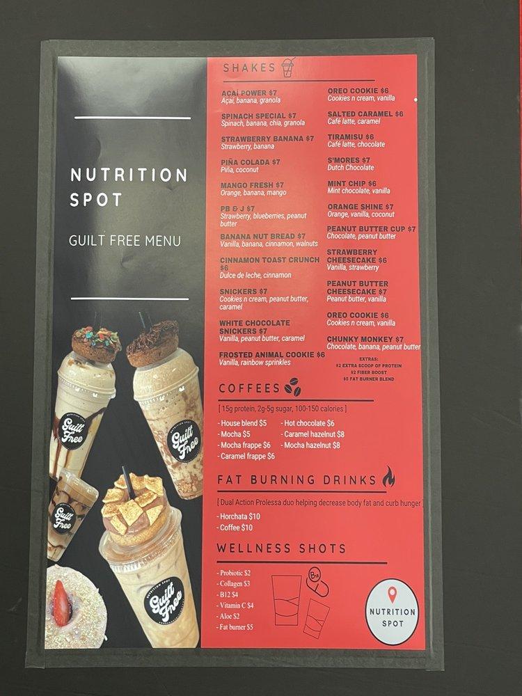 Menu at Norco Nutrition Spot pub & bar, Norco