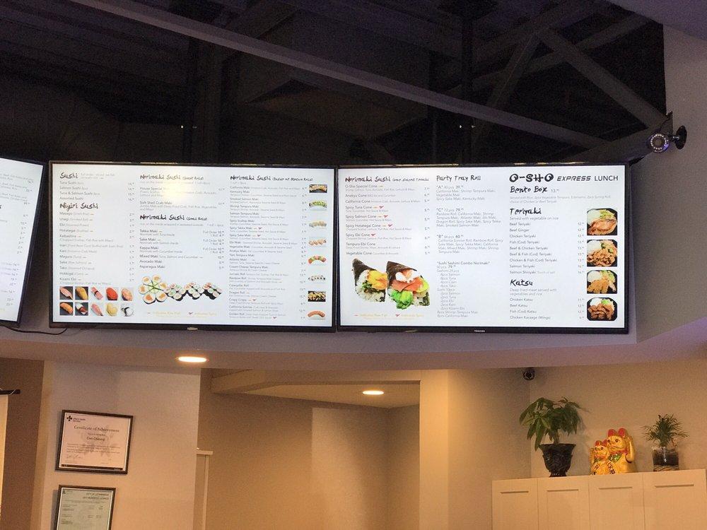 Menu at Osho Express restaurant, Lethbridge