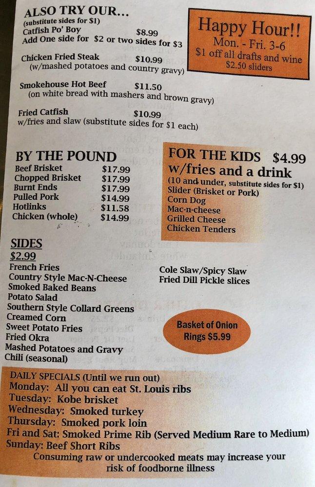 Carta de Rolling Smoke BBQ, Aurora, Dallas St