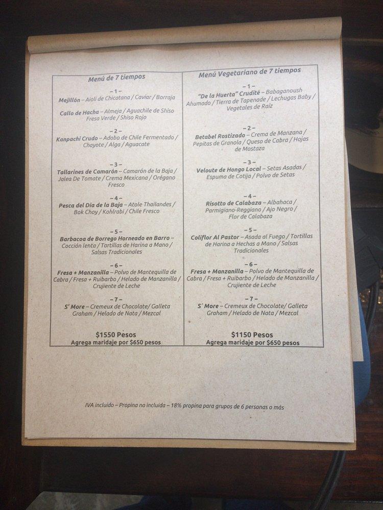 Menu at Animalón restaurant, Guadaloupe