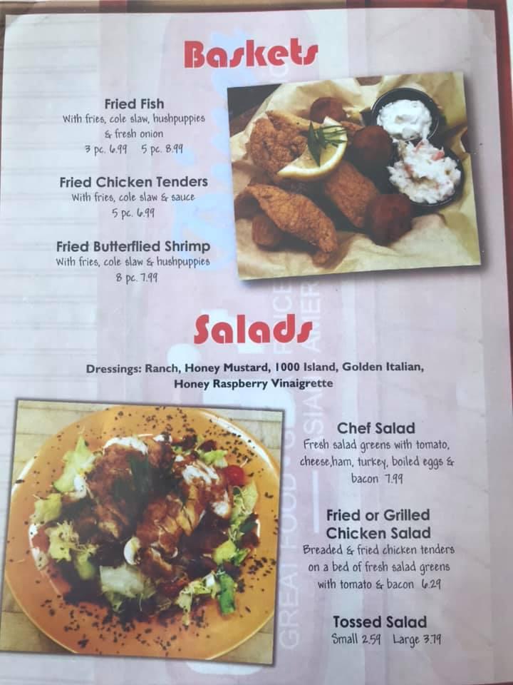 Menu at Emilys Diner restaurant, Cabot
