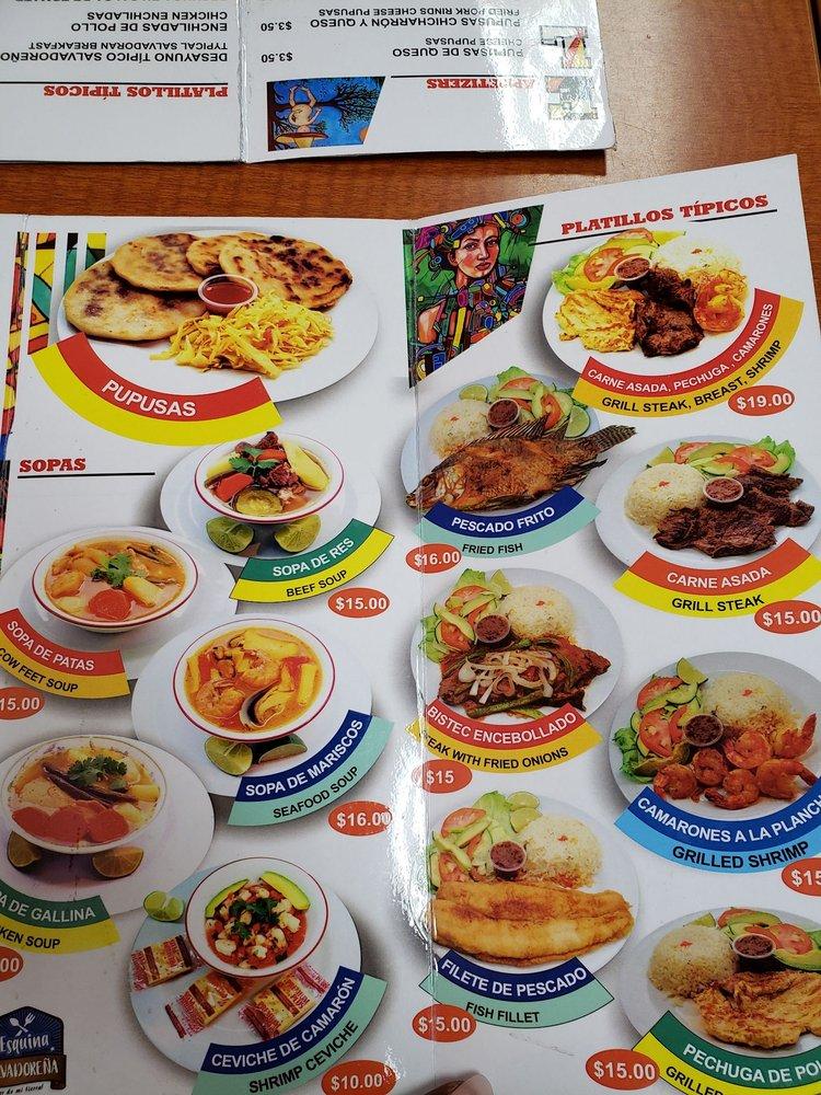 Menu at Esquina Salvadoreña Restaurant Toronto, Toronto