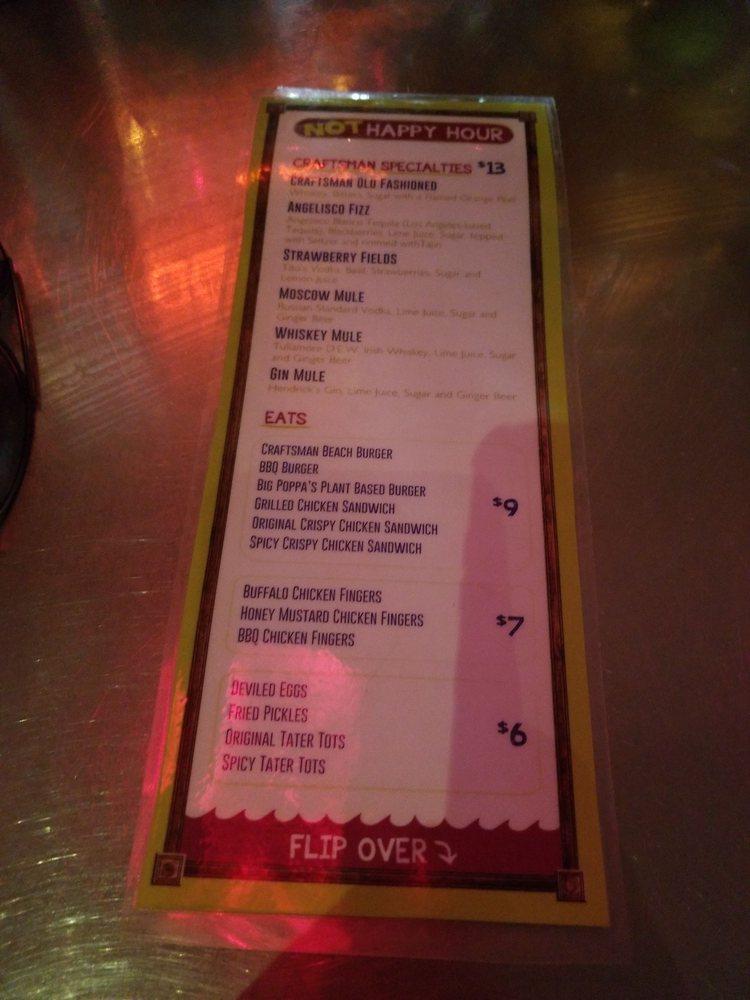Menu at The Craftsman Bar and Kitchen, Santa Monica