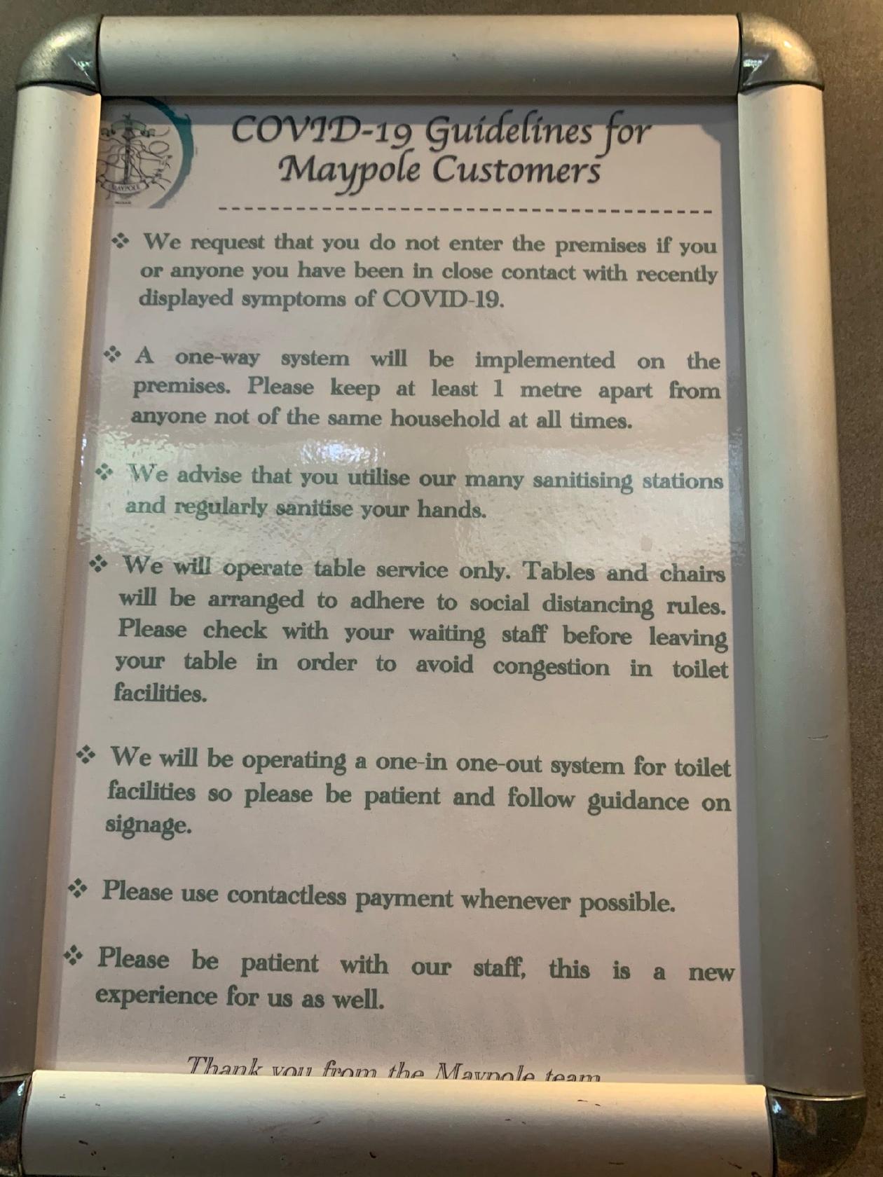 Menu at The Maypole pub & bar, Cambridge