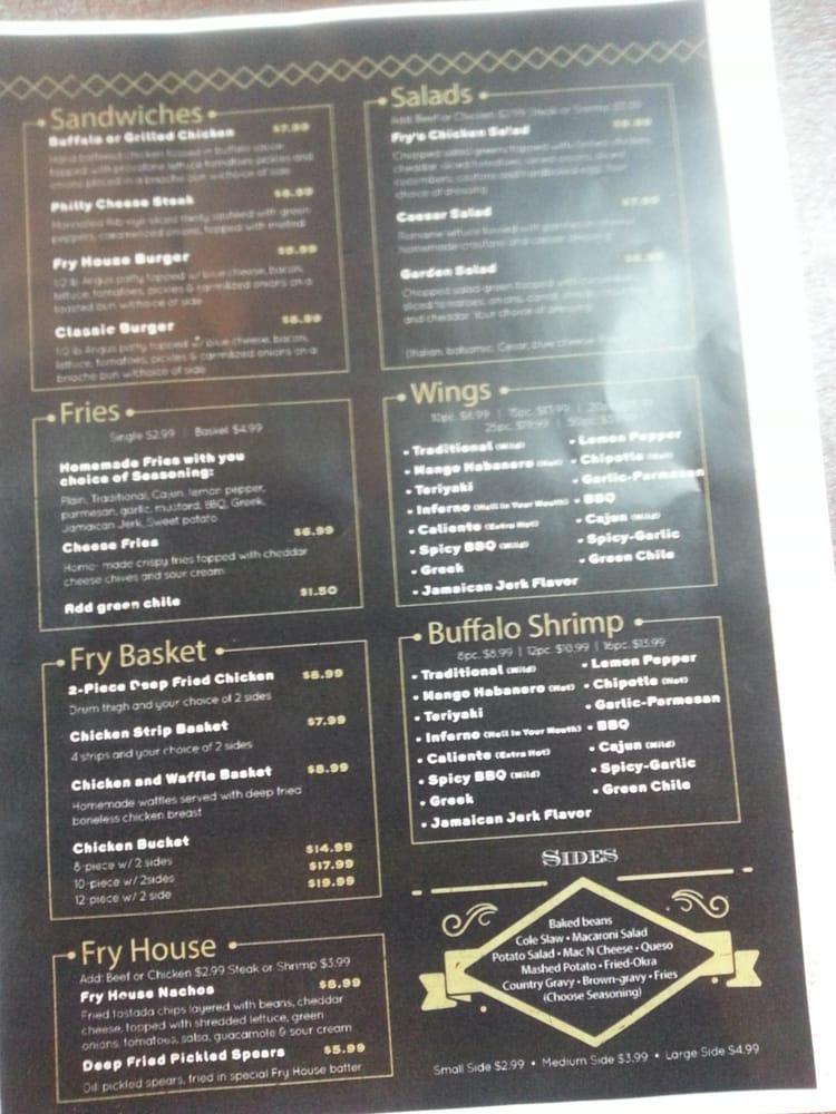 Menu at Fry House pub & bar, Silver City