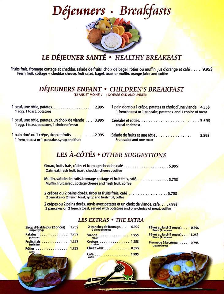 Menu au Resto 108 restaurant, Cookshire-Eaton, 444 Quebec Rte 108