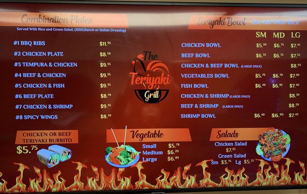 Menu at The Teriyaki Grill restaurant, Long Beach