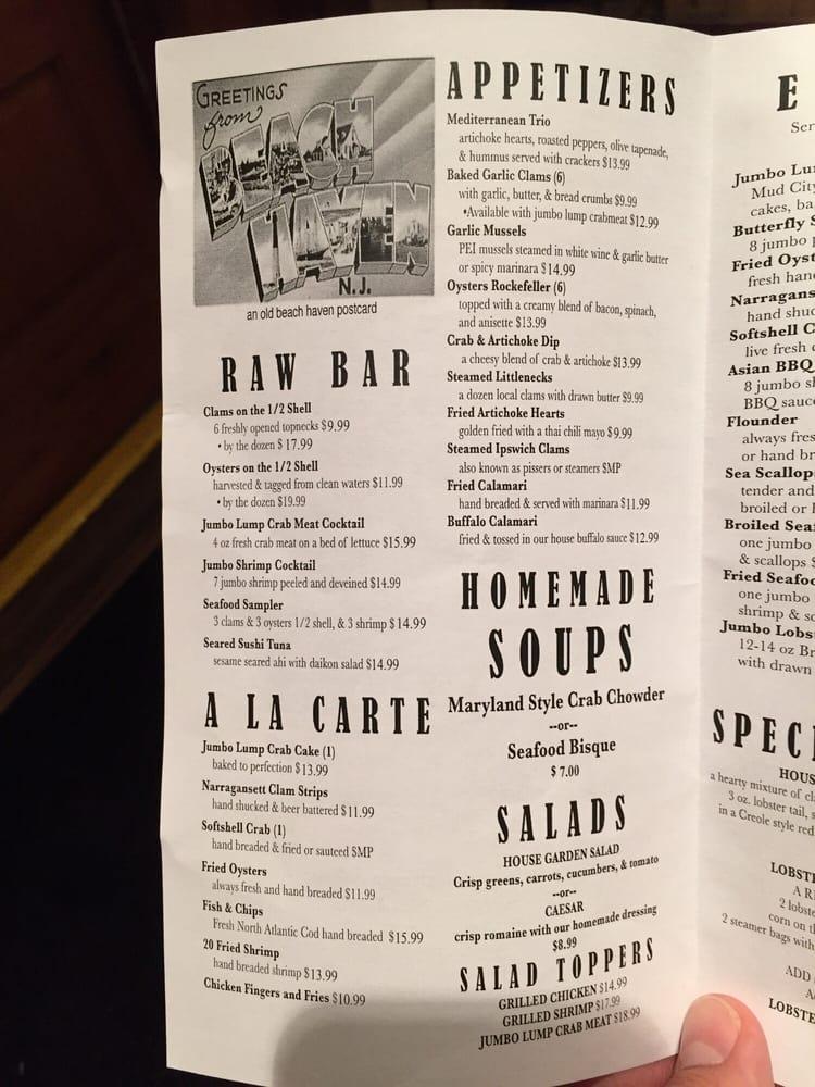 Menu at Black Whale Bar & Fish House, Beach Haven