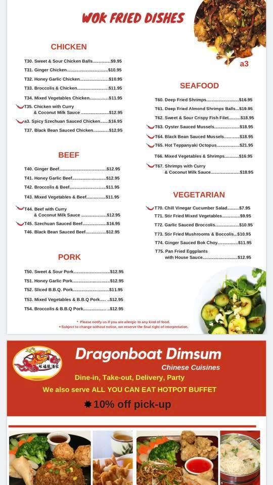 Menu at Dragonboat Restaurant (Dimsum, Hotpot, Sushi, Stir Fried dishes ...