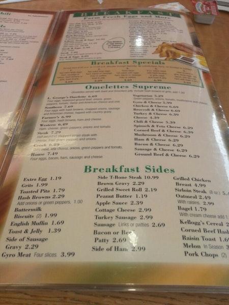Menu at L George's Coney Island restaurant, Westland, N Middlebelt Rd