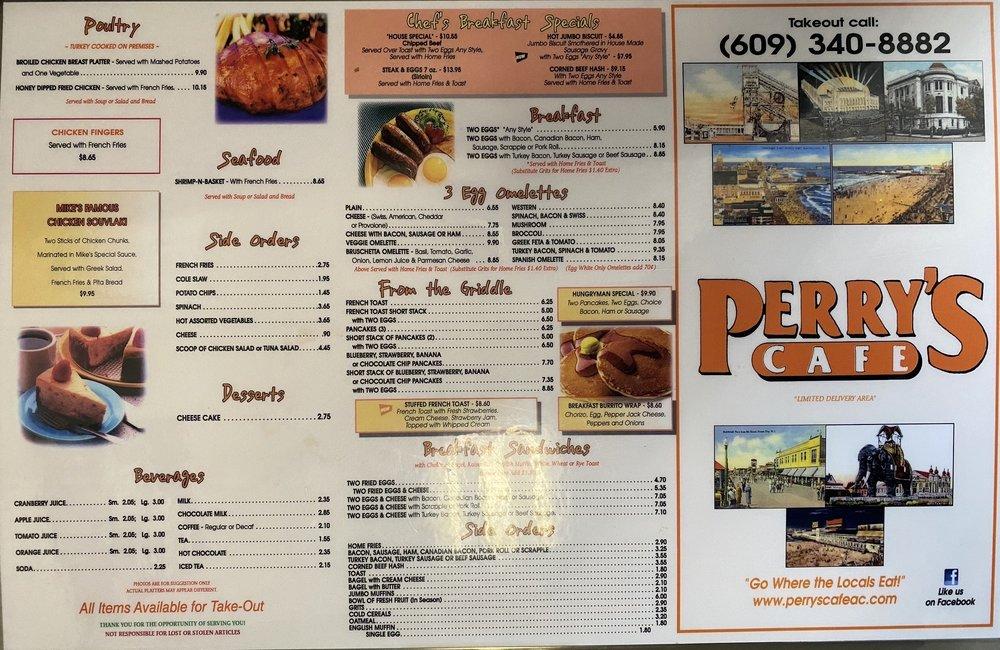 Menu at Perry's Cafe & Deli, Atlantic City
