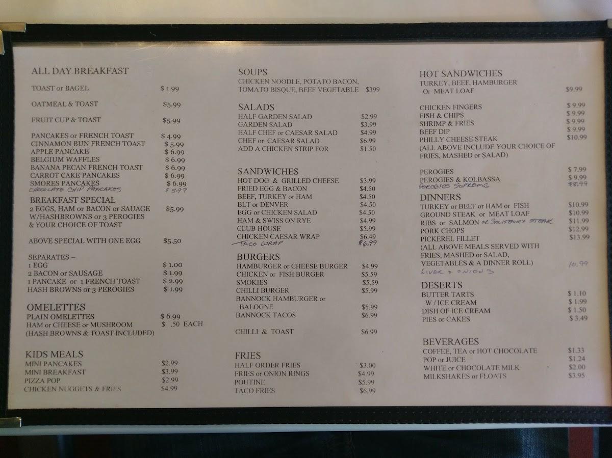 Menu at Springwater Restaurant, Dryden, ON-594