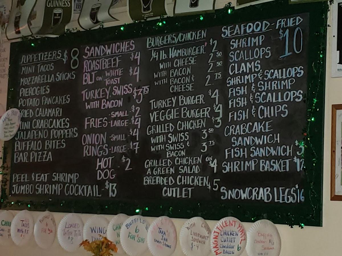 Menu at Tara Inn pub & bar, Port Jefferson, Main St