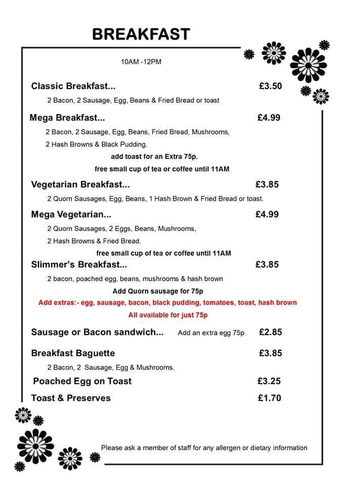 Menu at Morgan's Wine Bar, Ebbw Vale