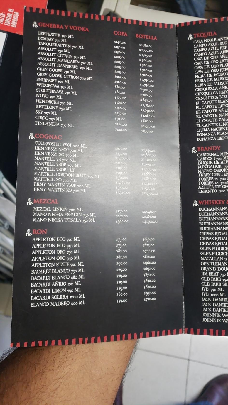 Carta del restaurante Santo Coyote, Guadalajara, Calle Miguel Lerdo del ...