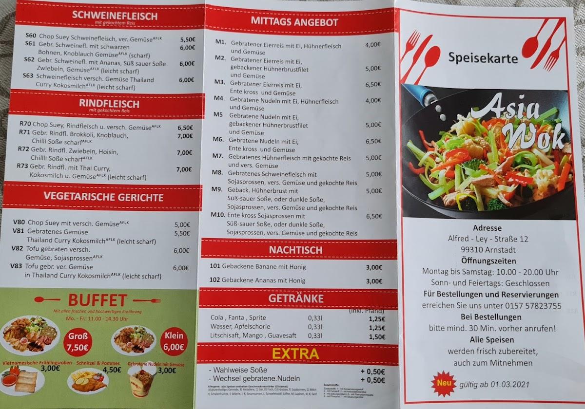 Menu at Viet Street restaurant, Arnstadt