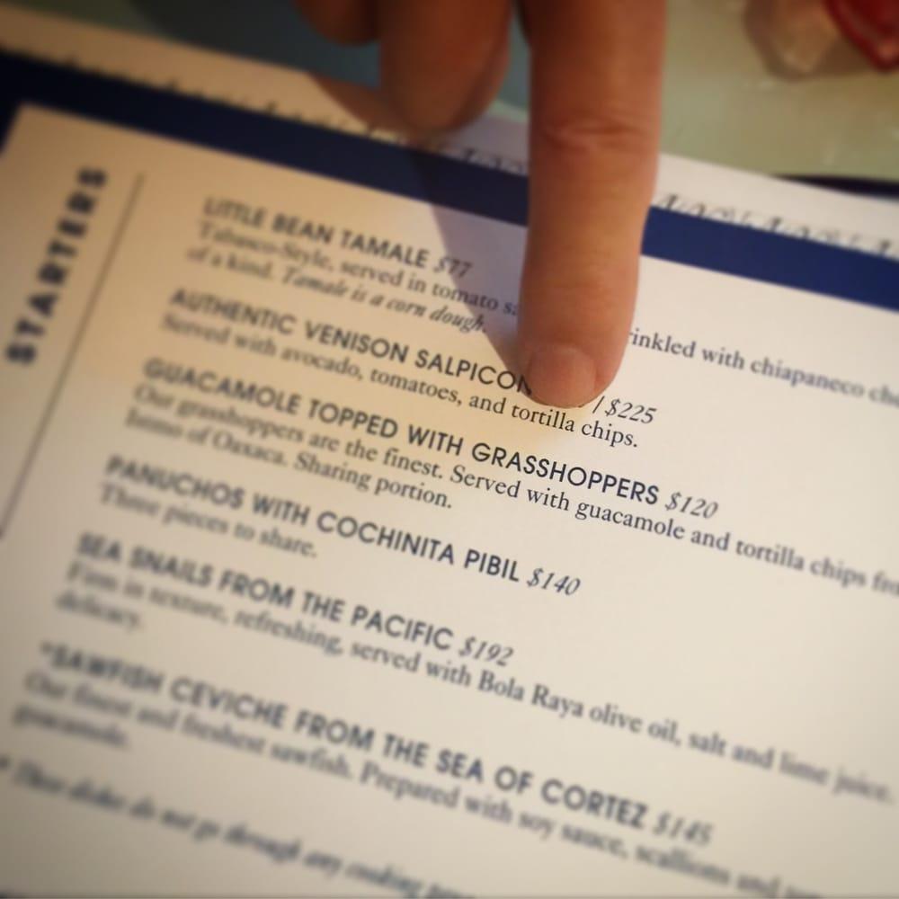 Menu at Azul restaurant, Mexico City, Av Nuevo León 68