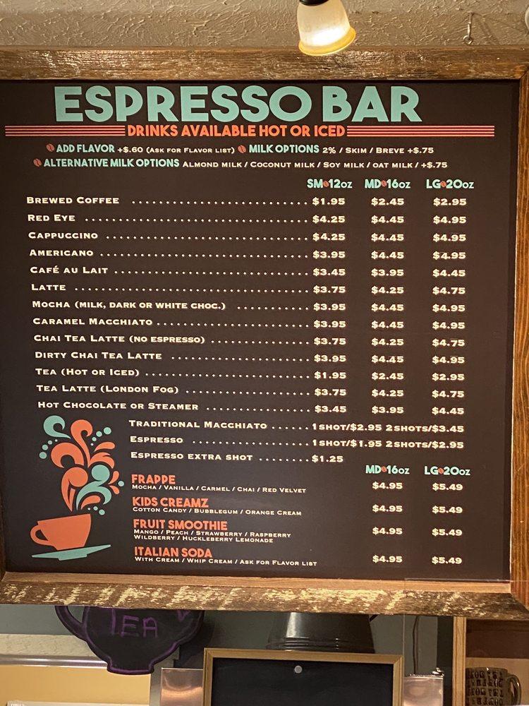 Menu at Book Peddler & Coffee Cafe @ Book Peddler, West Yellowstone