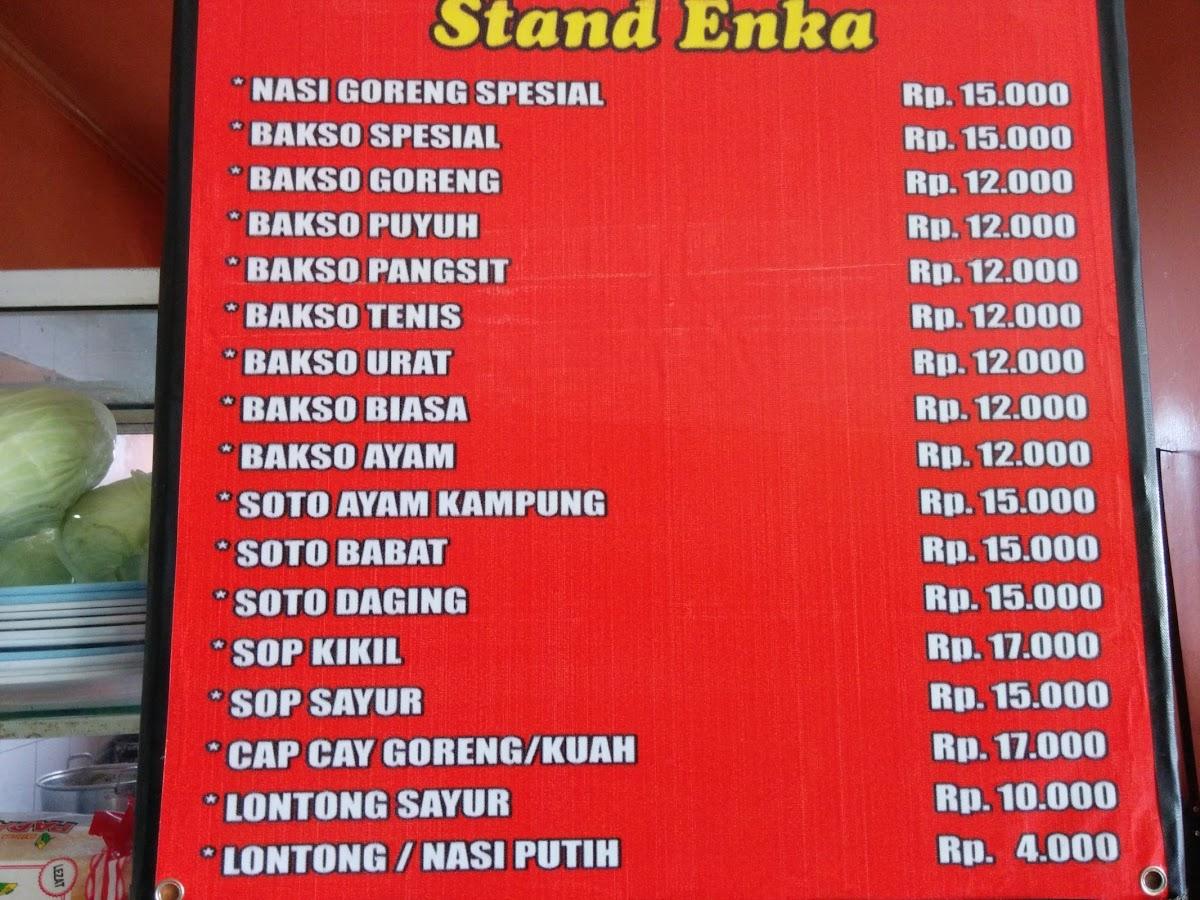 Carta del restaurante Enka Seafood, Mataram