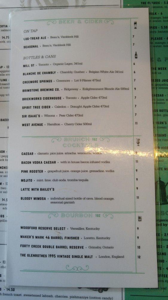 Menu at Good Fork restaurant, Toronto