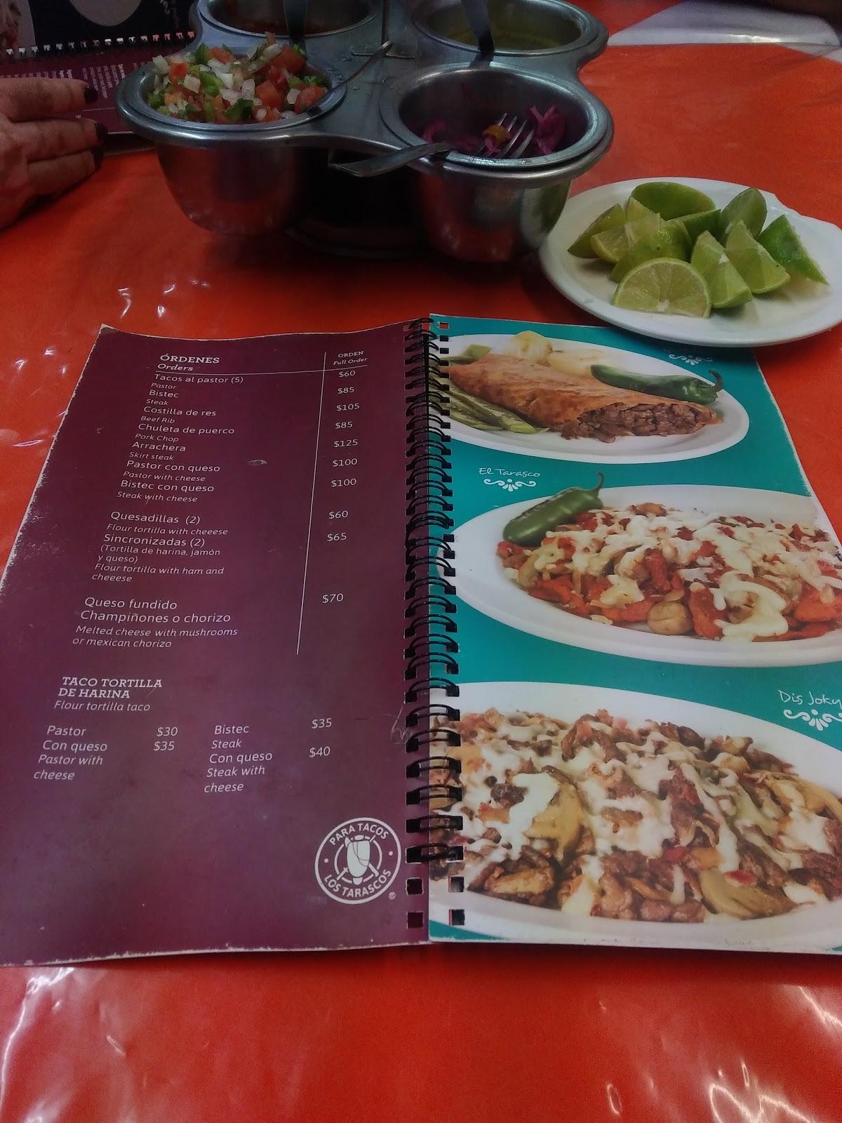 Carta del restaurante Los Tarascos-La Luna, Cancún, Avenida La Luna Mz ...
