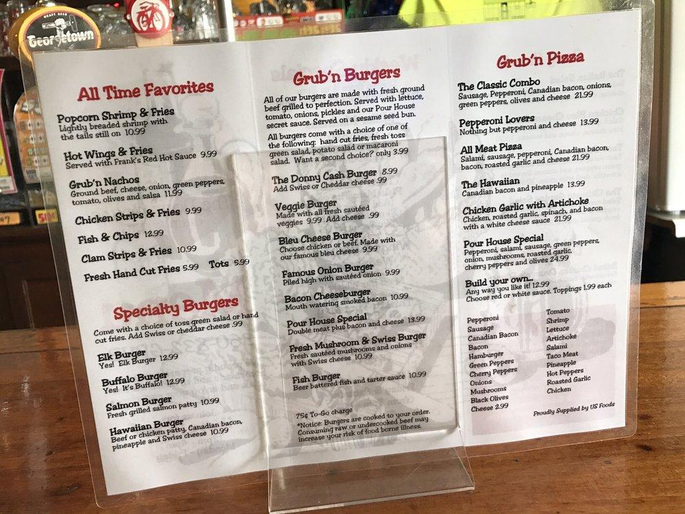 Menu at Pour House Grub & Pub, Eatonville